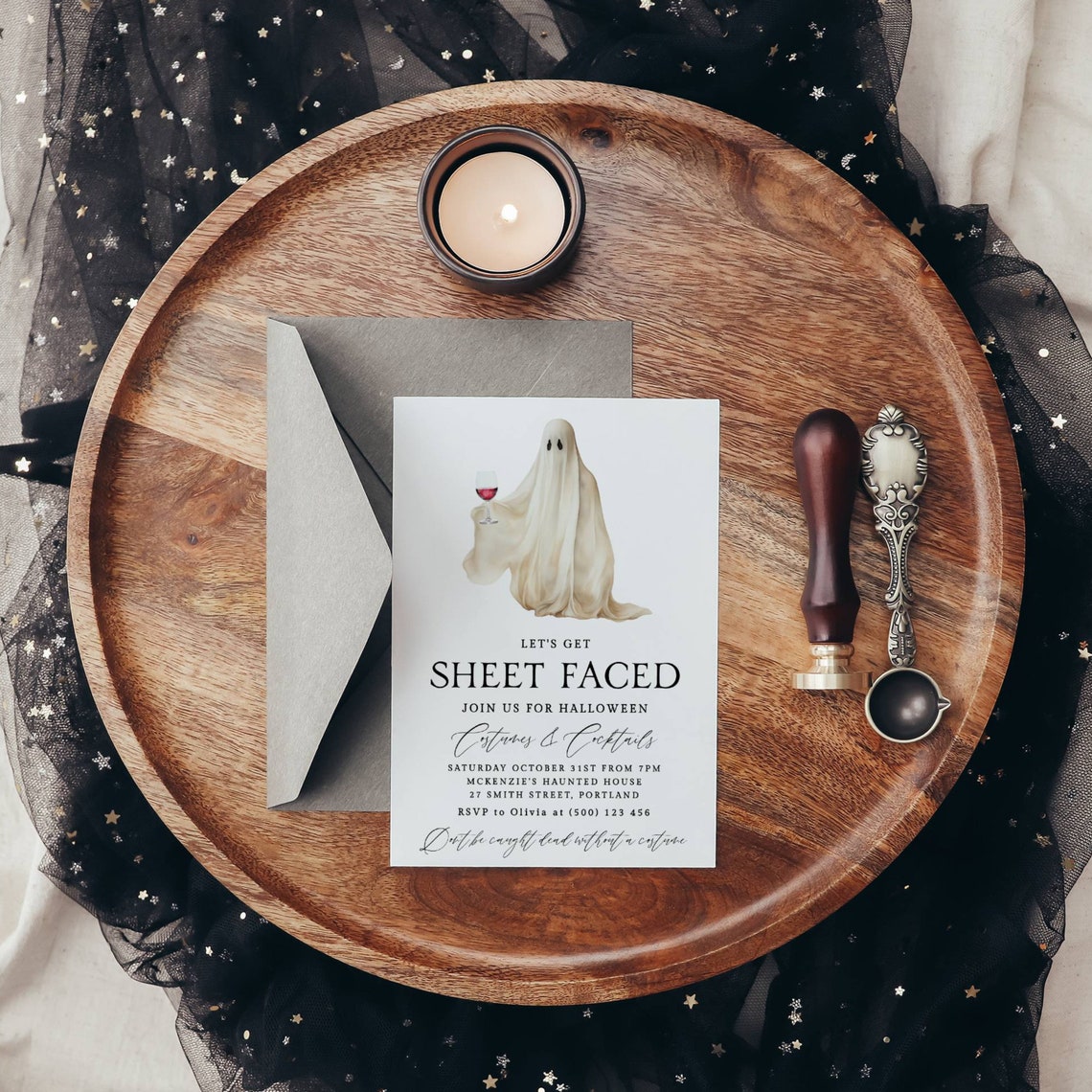 Let's Get Sheet Faced Halloween Invitation Template, Printable Costumes ...
