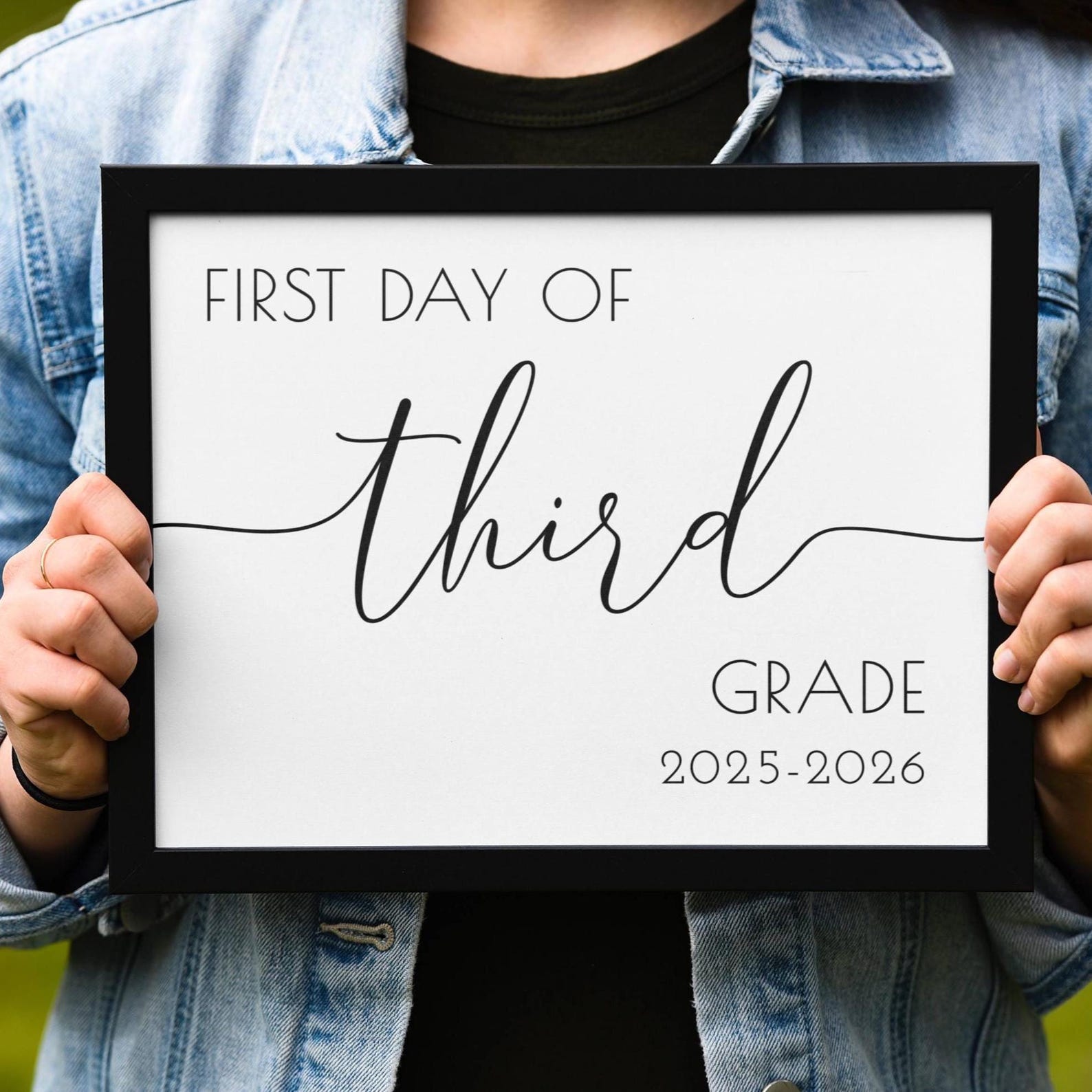 First Day of Third Grade Sign 2025-2026, Printable 3rd Grade Class Sign ...