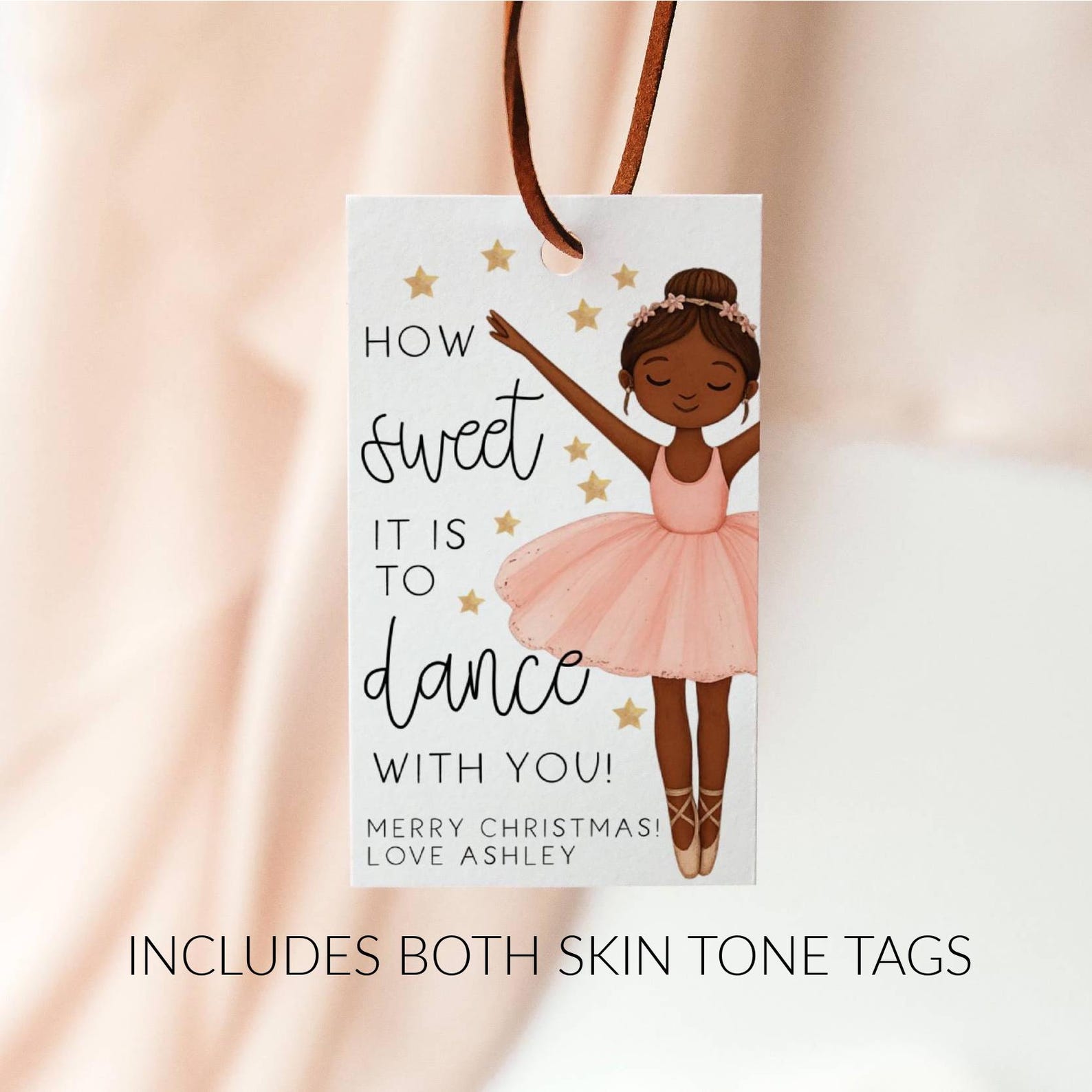 Dance Class Christmas Gift Tag Template, Printable Holiday Ballet ...