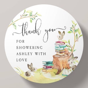 Storybook Baby Shower Round Gift Tag Template, Printable Book Themed ...