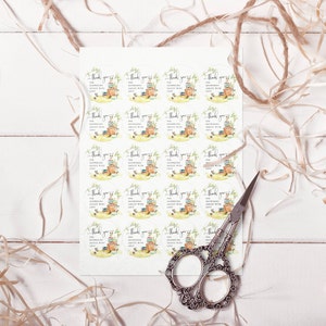 Storybook Baby Shower Round Gift Tag Template, Printable Book Themed ...