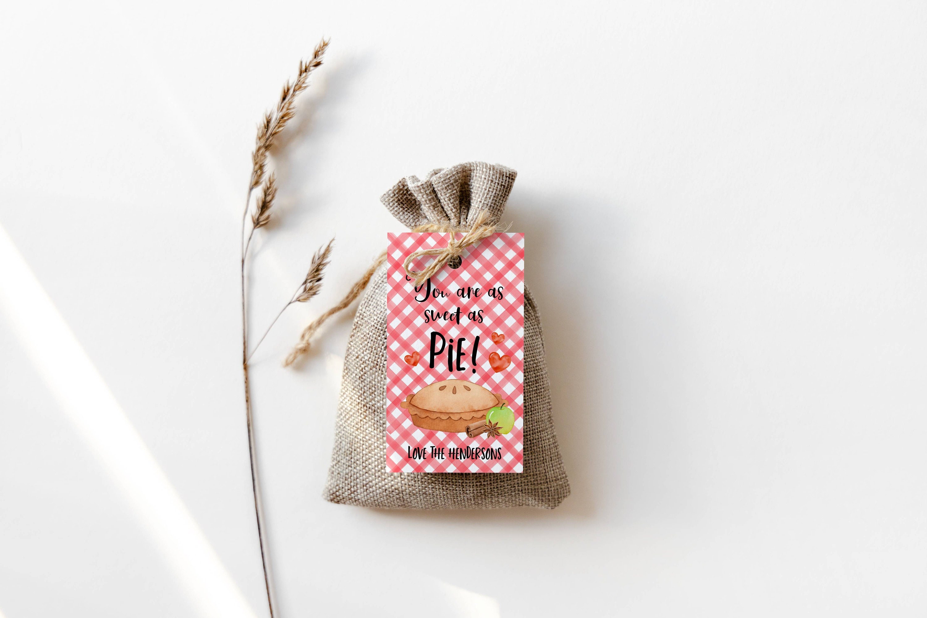 Printable Pie Gift Tag Template Editable You Are As Sweet As | Etsy