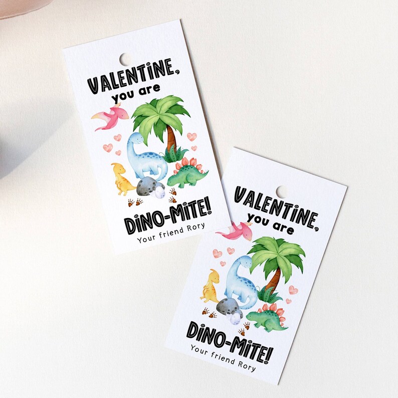 Dinosaur Valentine Gift Tag Template Printable You Are - Etsy