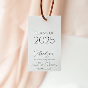 Graduation Class of 2025 Favor Tag Template, Printable Simple Modern ...