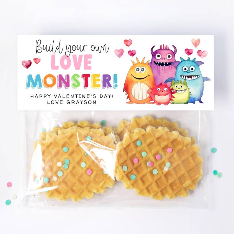 Build Your Own Monster Valentine Bag Topper Template, Printable Love ...