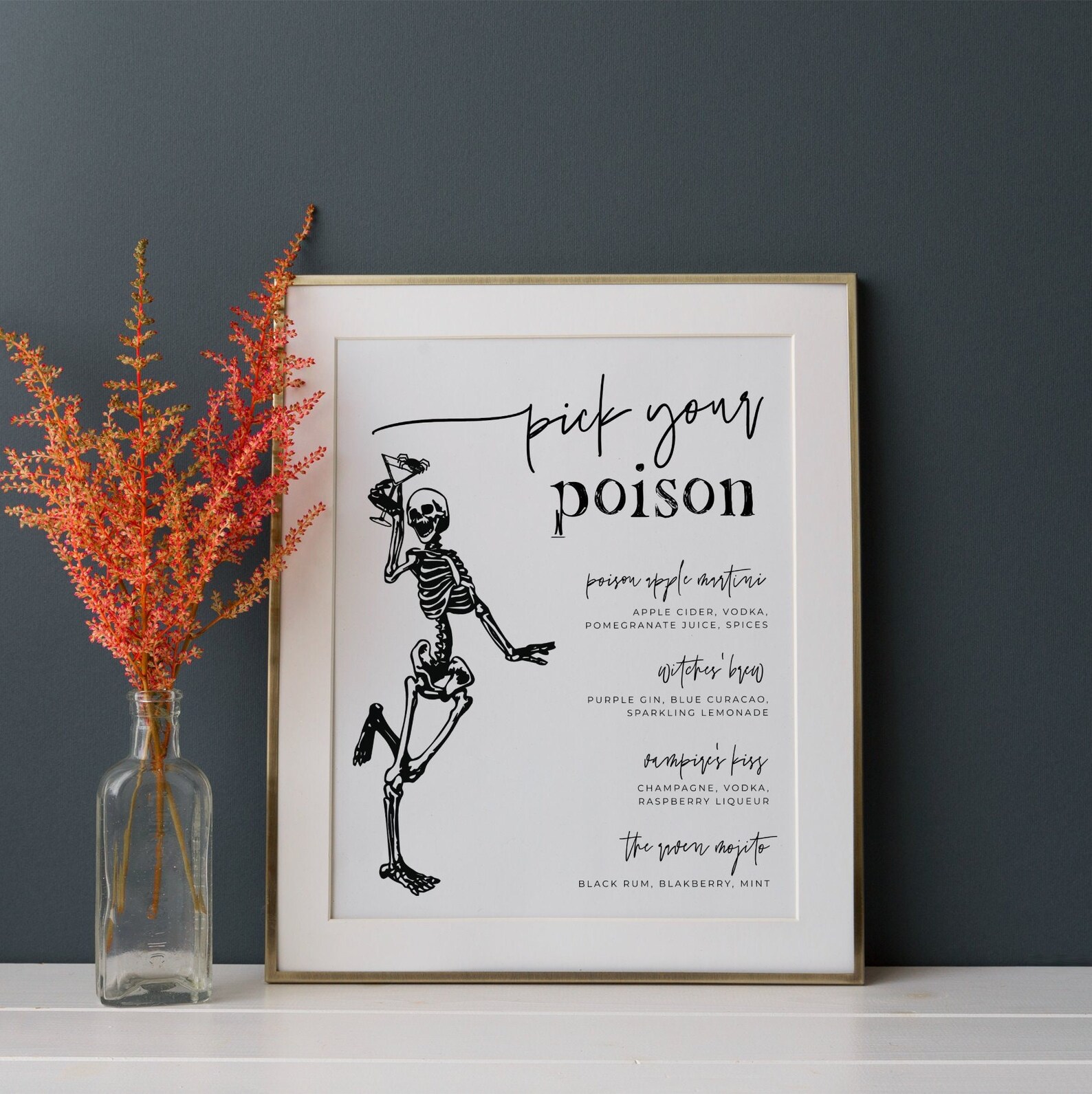 Halloween Pick Your Poison Bar Menu Template Printable Drinks - Etsy