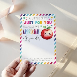 Teacher Appreciation Gift Card Holder Template, Printable A Little Gift ...