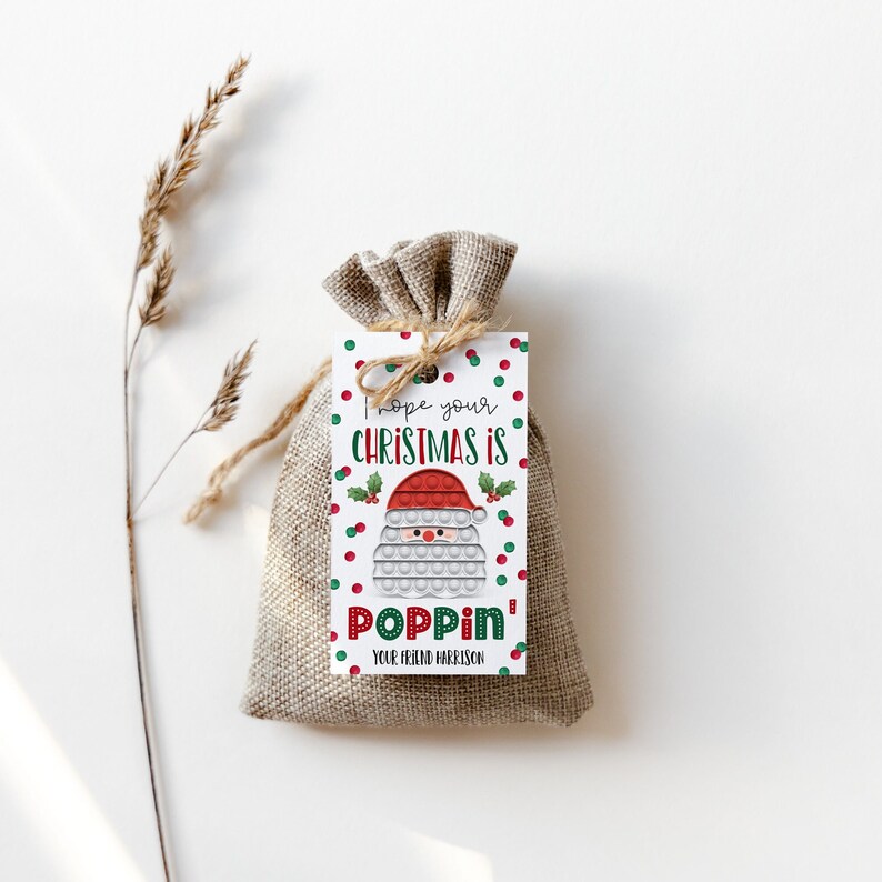 Christmas Pop It Gift Tag Template, Printable Poppin' Christmas Fidget ...