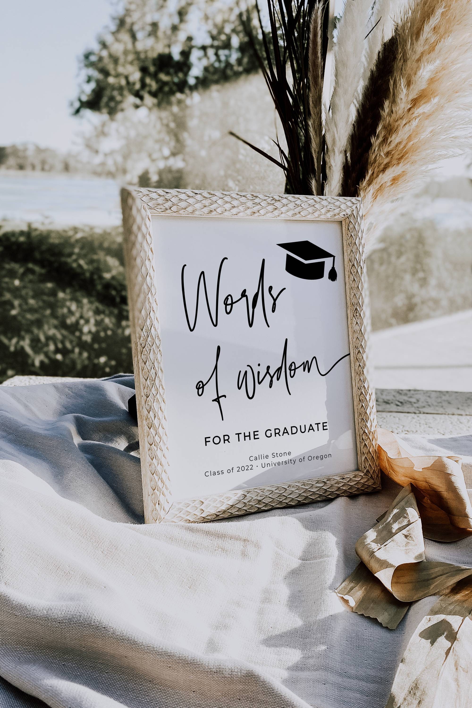 Graduation Words of Wisdom Sign Template Printable Advice for - Etsy