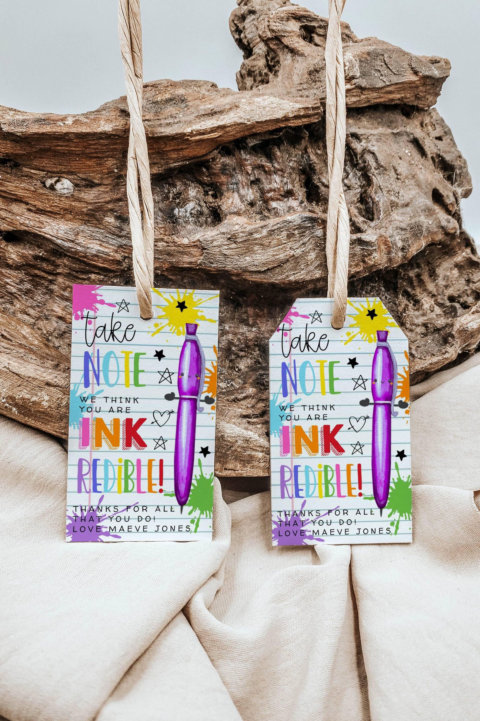 Teacher Appreciation Pens Gift Tag Template, Printable Take Note You ...