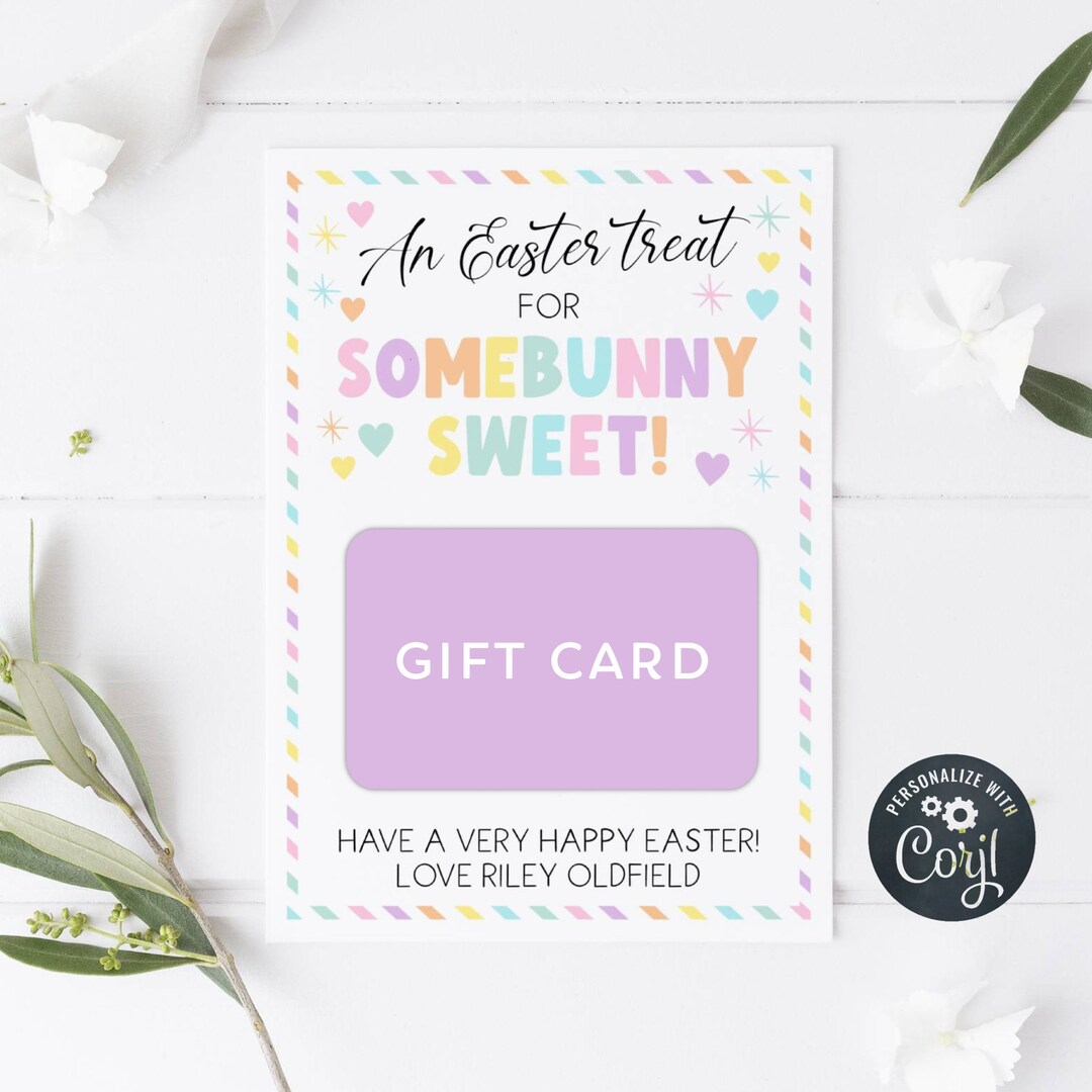 An Easter Treat for Somebunny Sweet Gift Card Holder Template ...