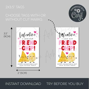 I Love Our Friend-chip Valentine's Day Gift Tag Template, Printable ...