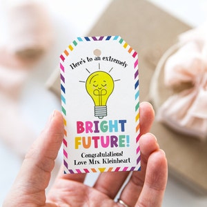 Here's to A Bright Future Gift Tag Template, Printable Light Bulb ...