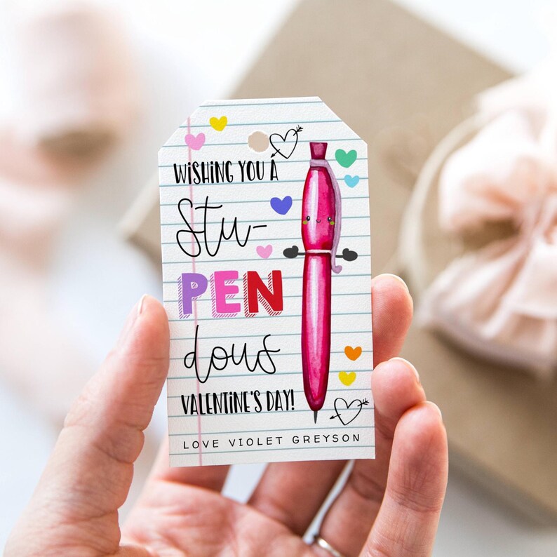 Stupendous Valentine's Day Gift Tag Template, Printable Pen Valentine ...