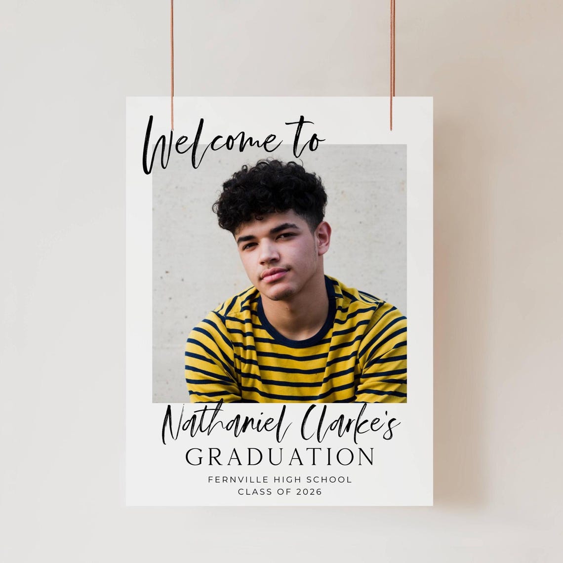 Modern Graduation Photo Welcome Sign Template, Printable Minimalist ...
