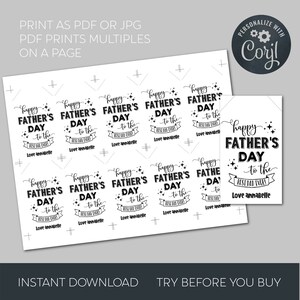 Father's Day Gift Tag Template, Printable Fathers Day Favor Tag, Happy ...