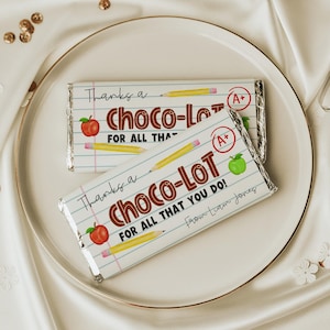 Teacher Appreciation Chocolate Bar Wrapper Template, Printable Thanks A ...