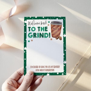 Editable Welcome Back to the Grind Coffee Teacher Gift Card Holder ...