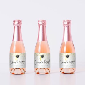 Graduation Wine Bottle Label Template, Printable Modern Congratulations ...