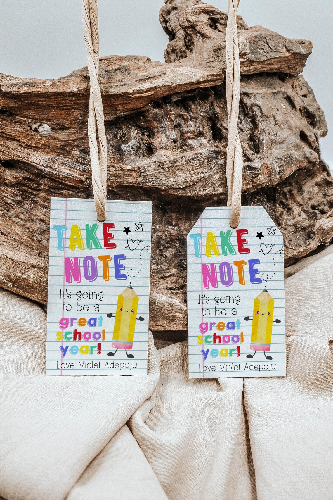Take Note Back to School Gift Tag Template, Printable First Day of ...