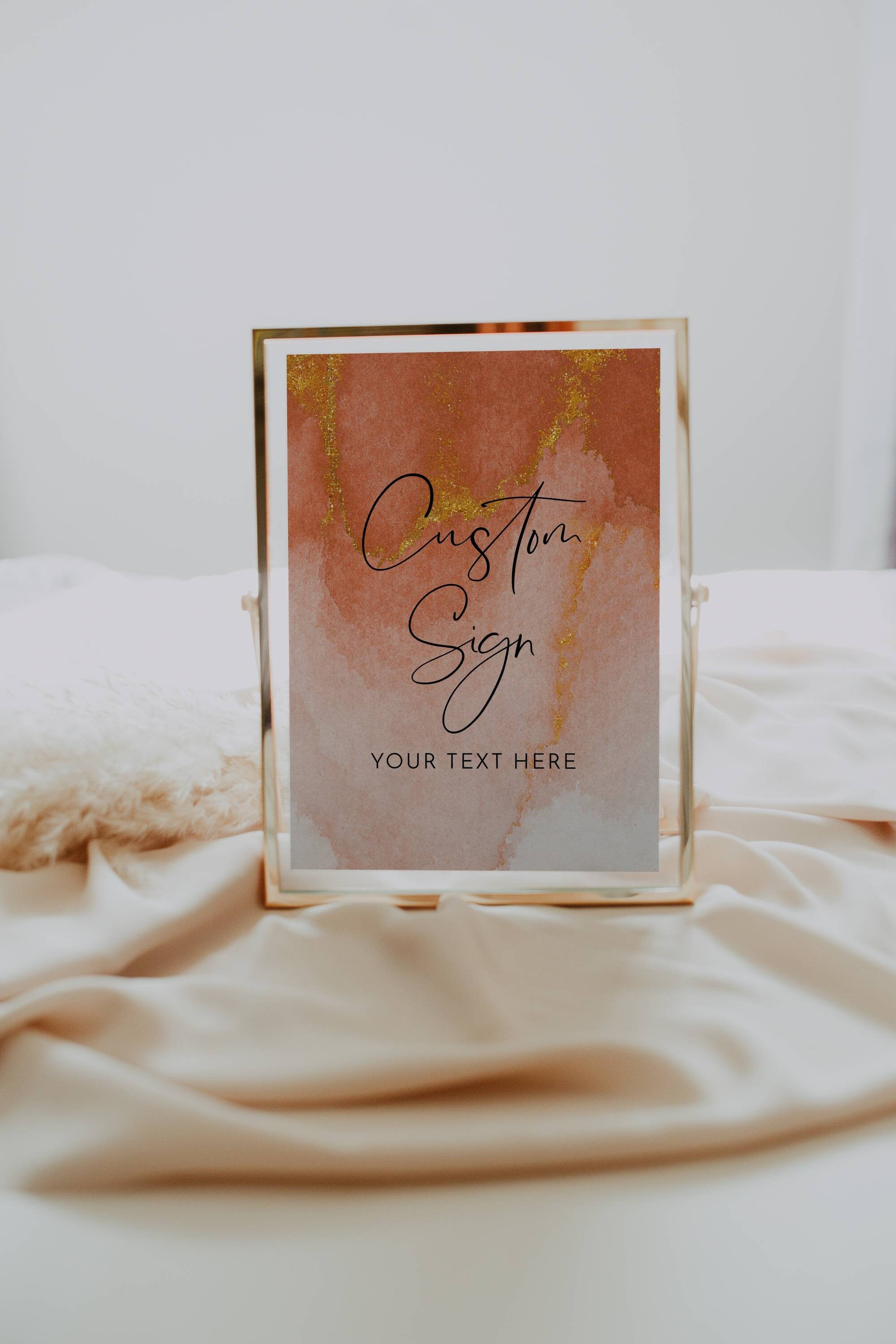 Rust & Gold Wedding Custom Sign Template Printable Unlimited | Etsy