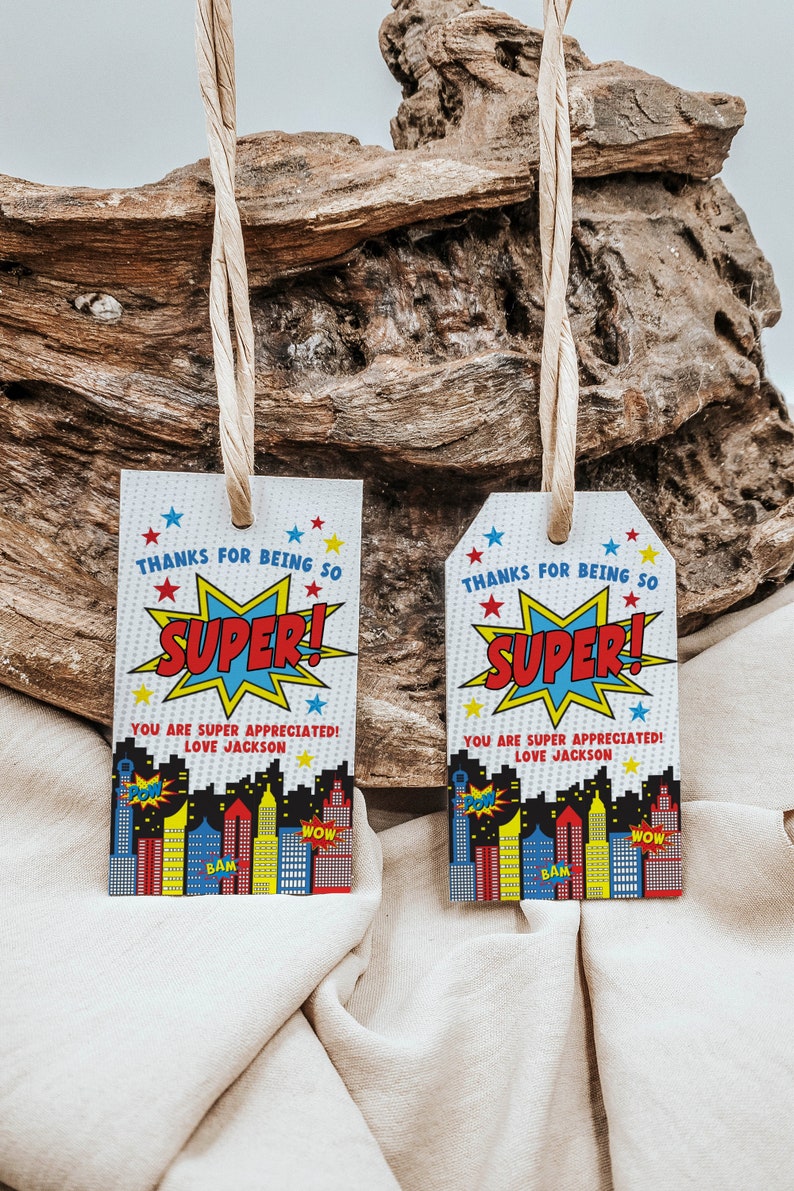 Superhero Teacher Appreciation Gift Tag Template, Printable Staff Nurse ...