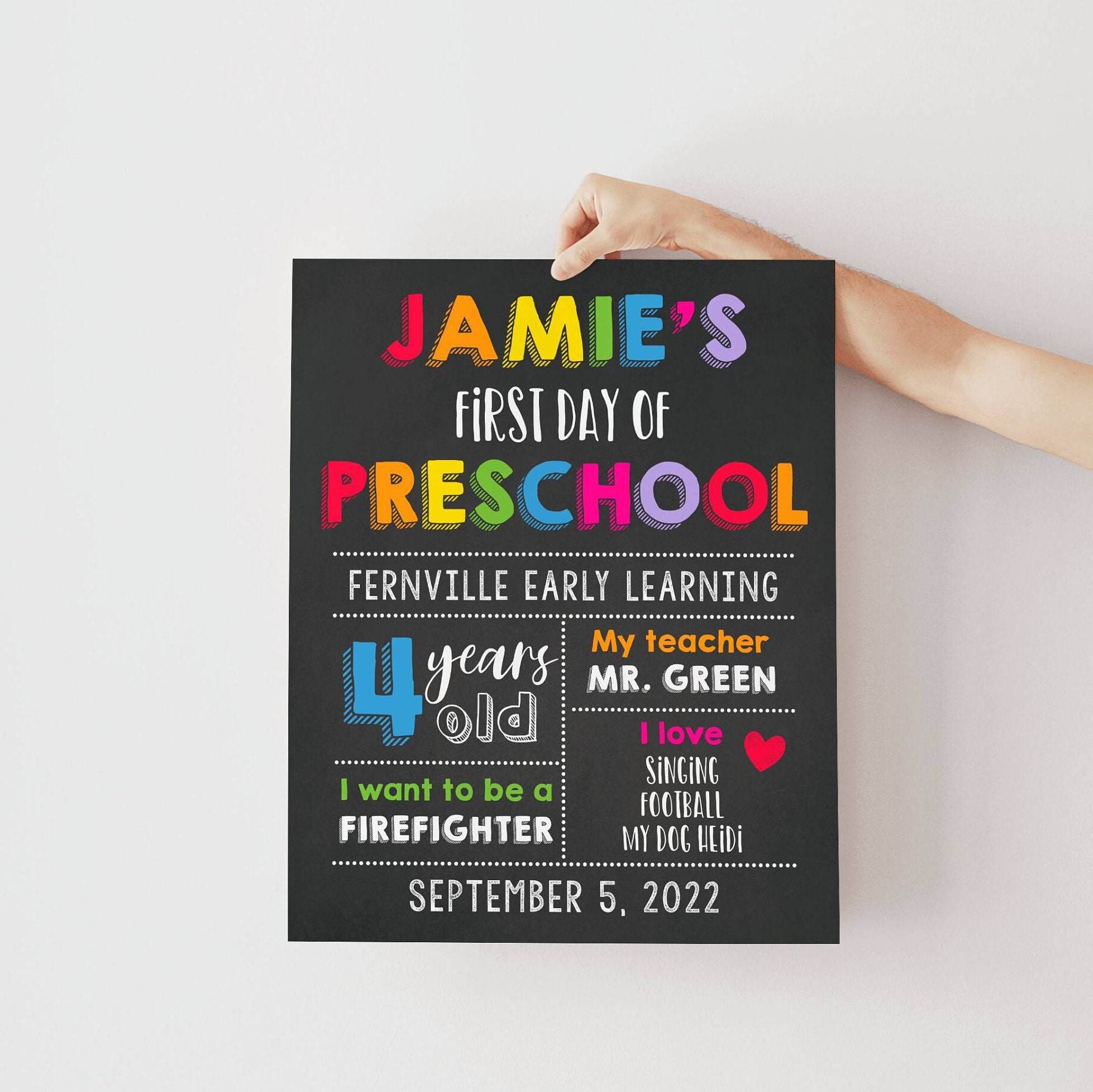 Editable First Day of School Sign Template Printable First - Etsy