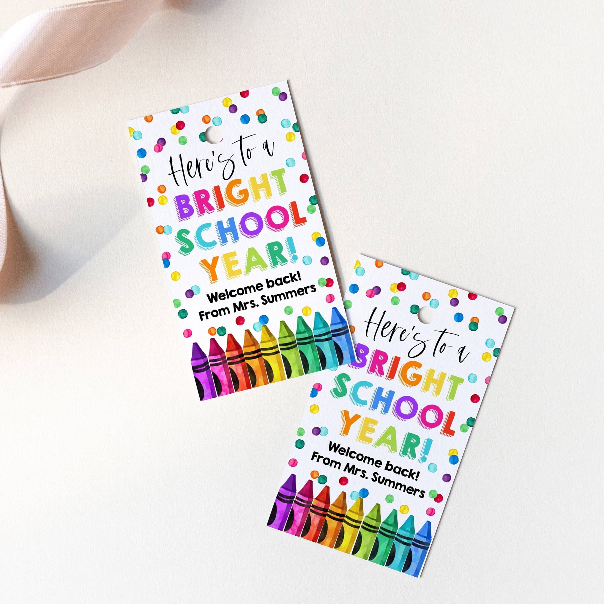 Here's to A Bright School Year Gift Tag Template, Printable Back to ...