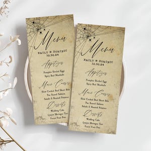 Halloween Gothic Menu Template, Printable Vintage Wedding Table Menu ...