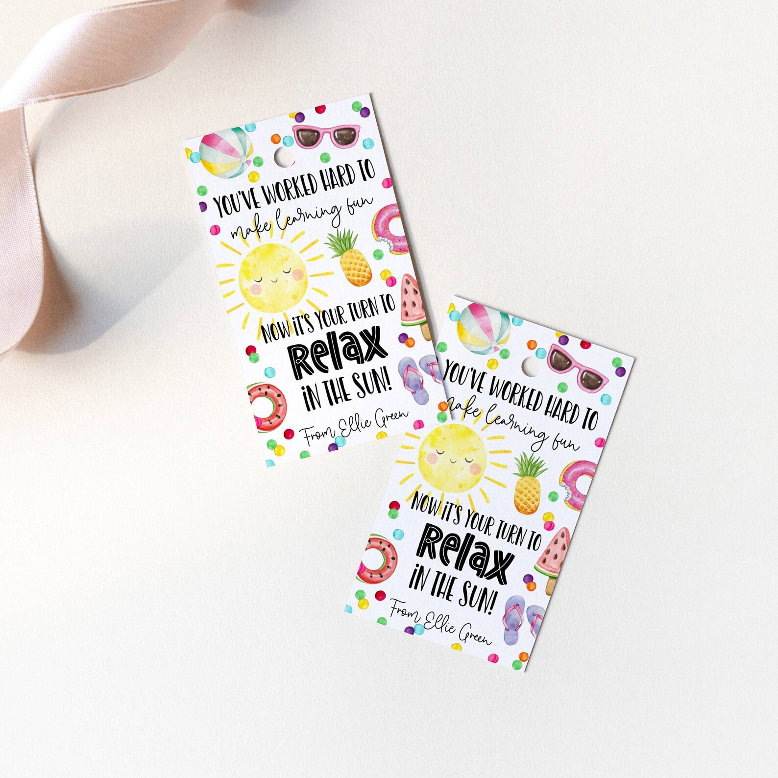 Summer Teacher Appreciation Gift Tag Template Printable Your - Etsy