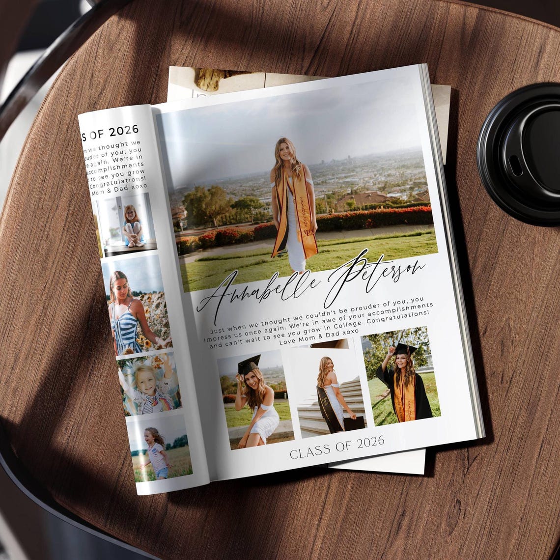Full Page Graduation Yearbook Ad Template, High School Senior Graduate ...