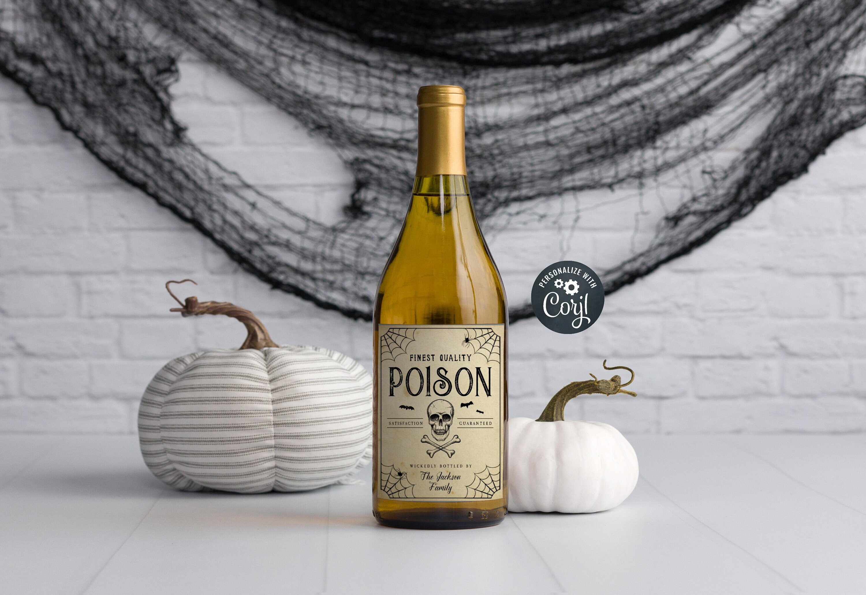 Editable Halloween Wine Bottle Label Template Printable - Etsy