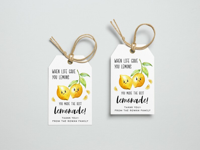 Lemon Teacher Appreciation Gift Tag Template Printable | Etsy