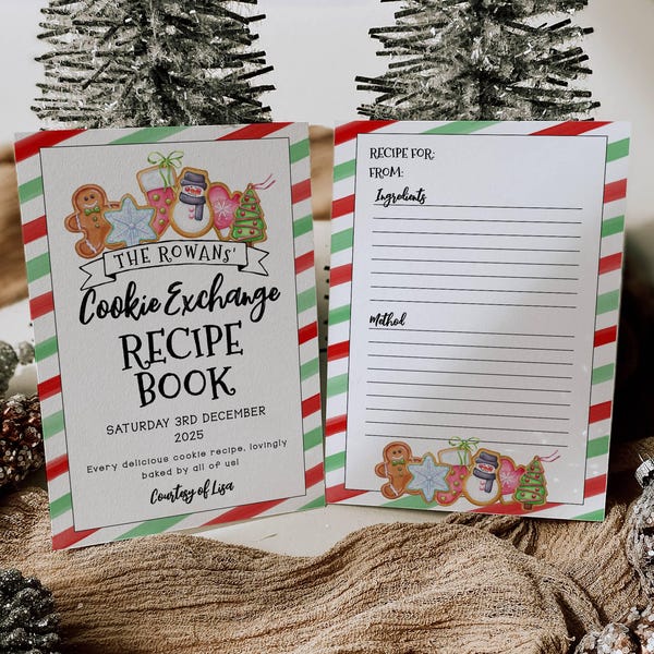 Cookie Recipe Printable - Etsy
