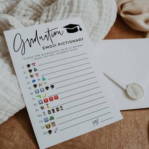 Graduation Emoji Pictionary, Printable Graduate Emoji Guessing Game ...