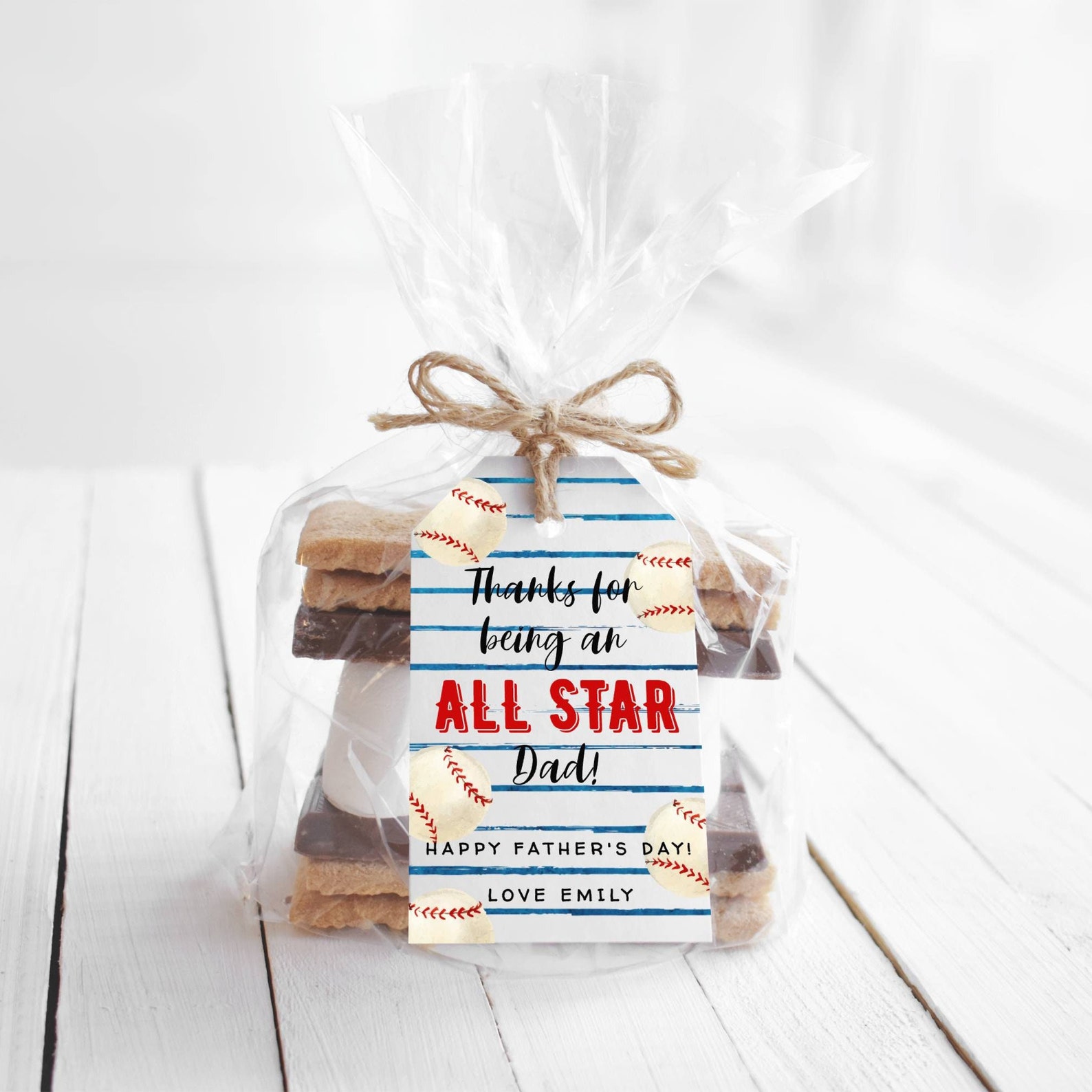 Father's Day Gift Tag Template Printable Baseball All - Etsy