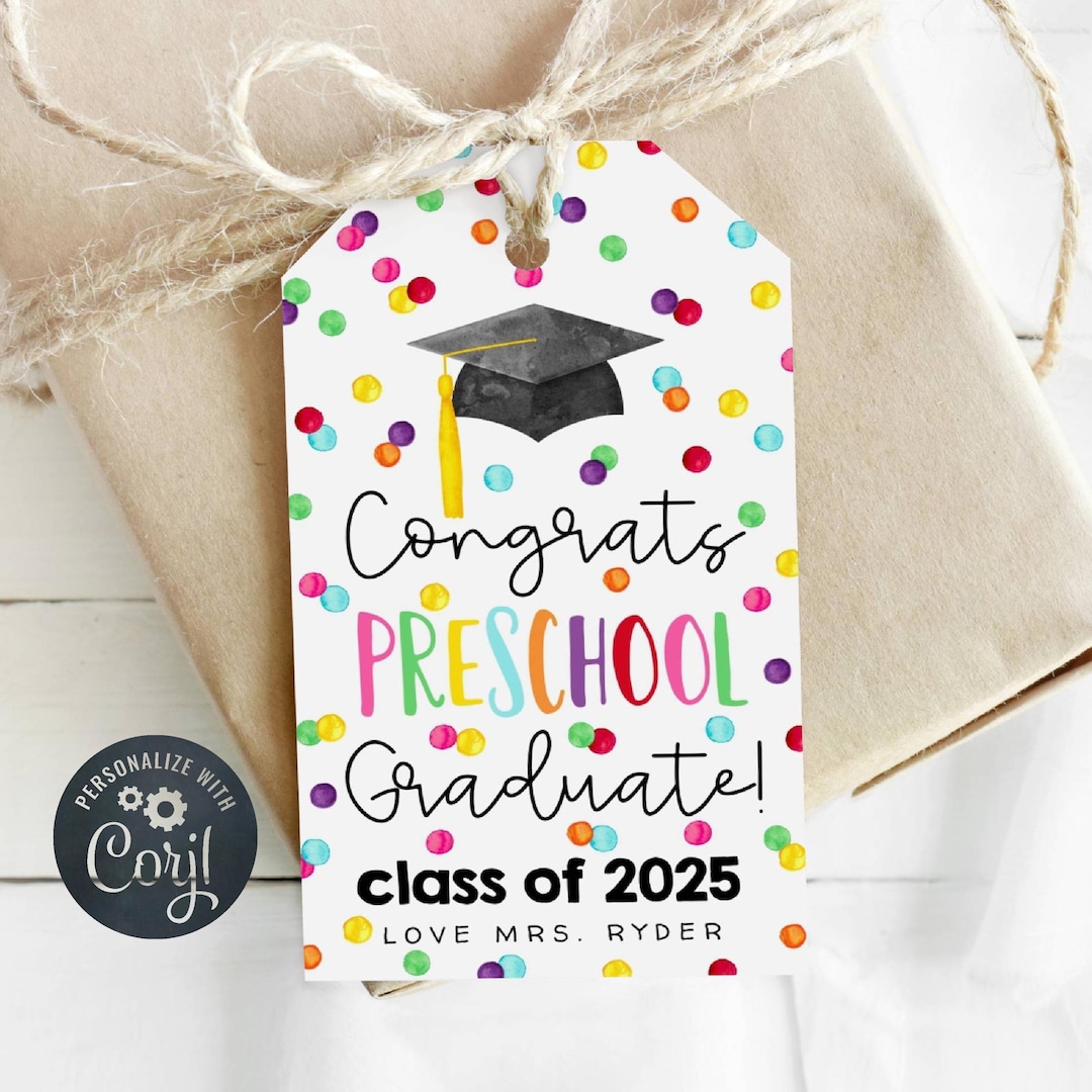 Preschool Graduation Gift Tag Template, Printable Congratulations ...