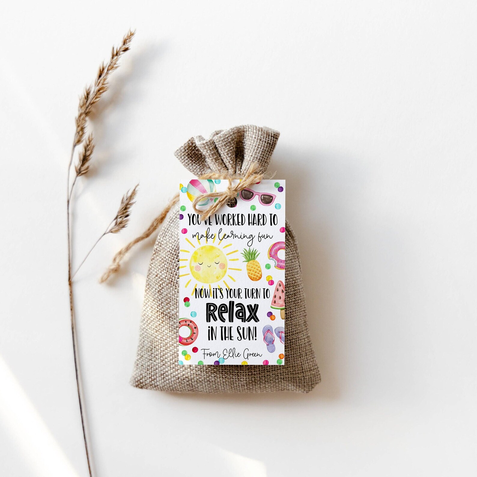 Summer Teacher Appreciation Gift Tag Template Printable Your - Etsy