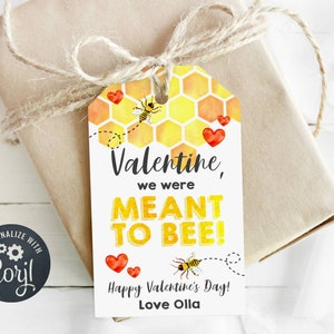 Bee Valentine's Day Gift Tag Template Printable Meant to - Etsy