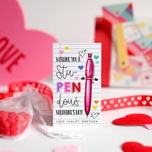 Stupendous Valentine's Day Gift Tag Template, Printable Pen Valentine ...