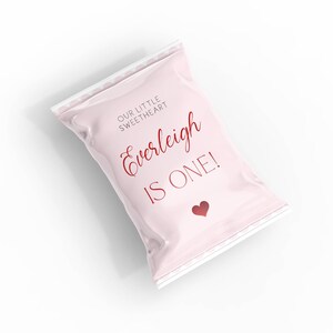 Printable Valentine Birthday Chip Bag Template, Editable Our Little ...