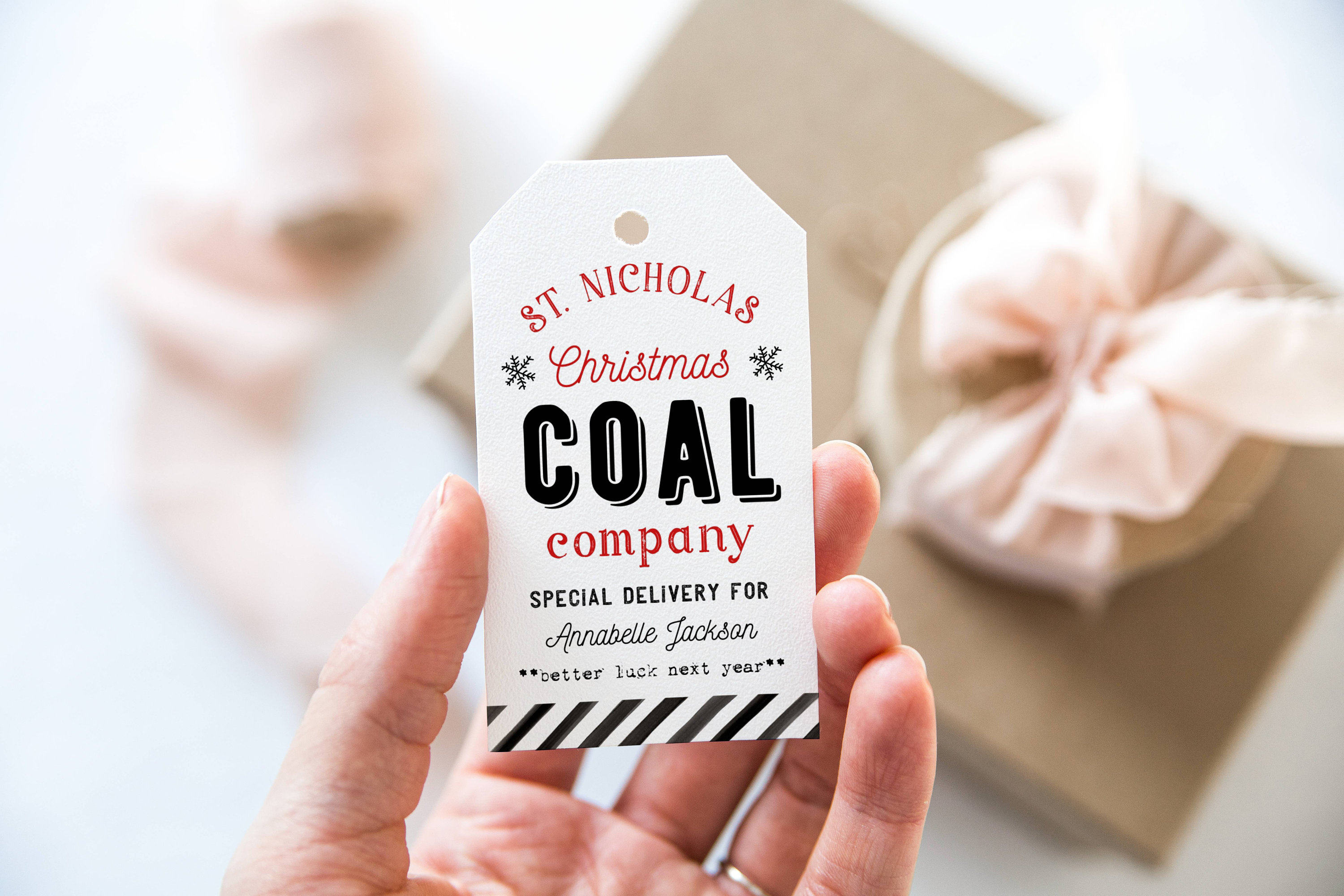 Editable Coal Christmas Gift Tag Template Printable Christmas - Etsy