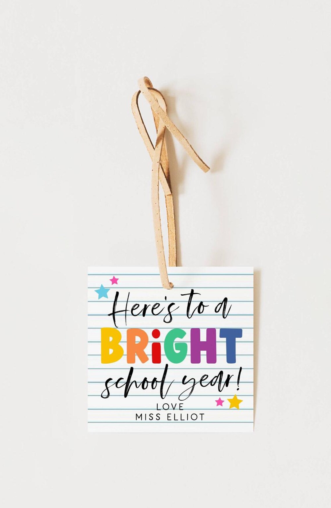 Here's to A Bright School Year Gift Tag Template, Printable Back to ...