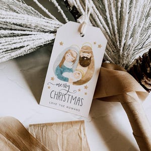 Christmas Nativity Gift Tag Template, Printable Religious Merry ...