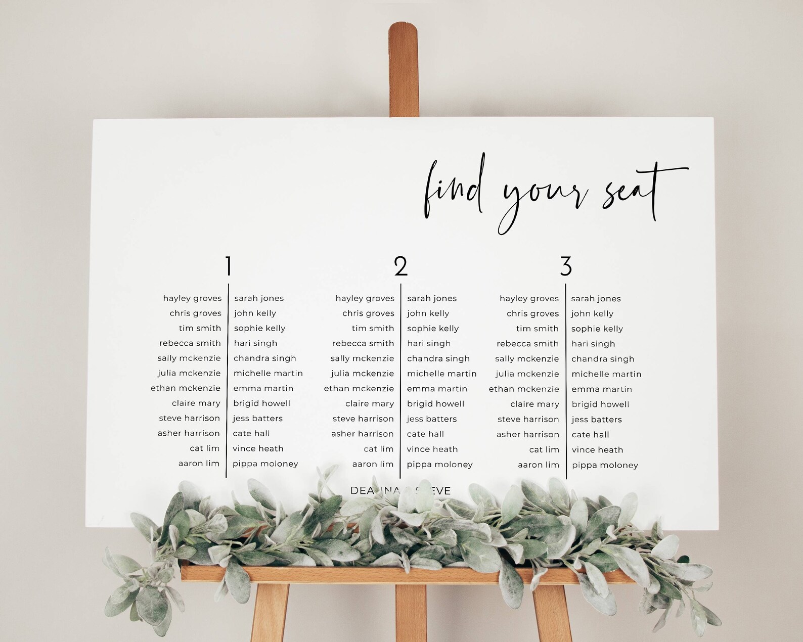 Modern Wedding Banquet Seating Chart Template Printable Long - Etsy