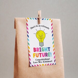 Here's to A Bright Future Gift Tag Template, Printable Light Bulb ...