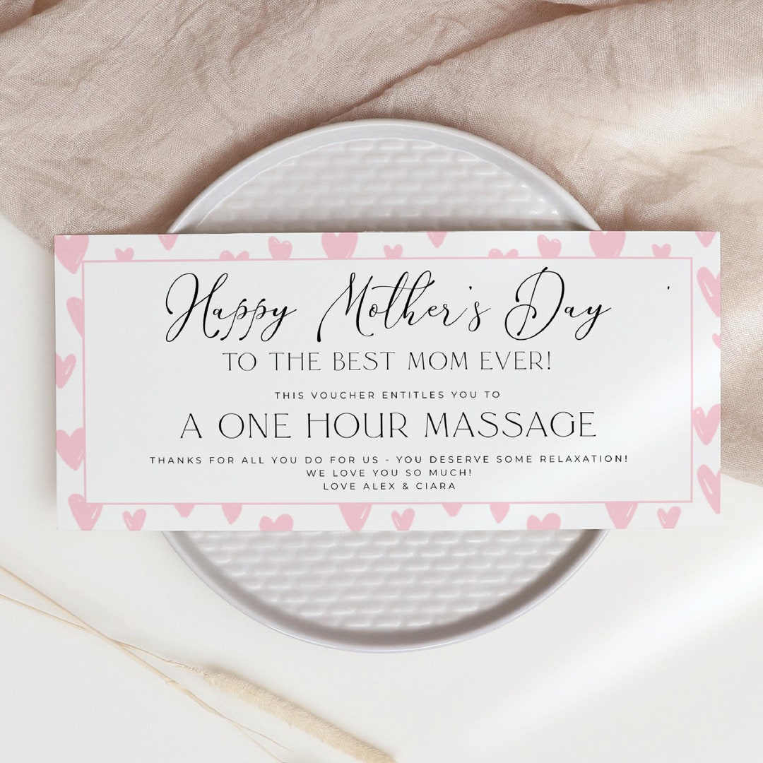 Editable Mother's Day Gift Certificate Template, Printable Love Hearts ...