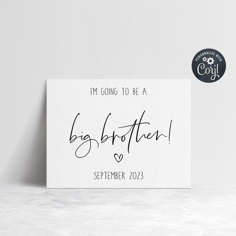 Big Brother Announcement Sign Template Printable Brother - Etsy UK