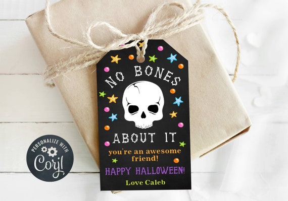 No Bones About It Halloween Gift Tag Template Printable - Etsy