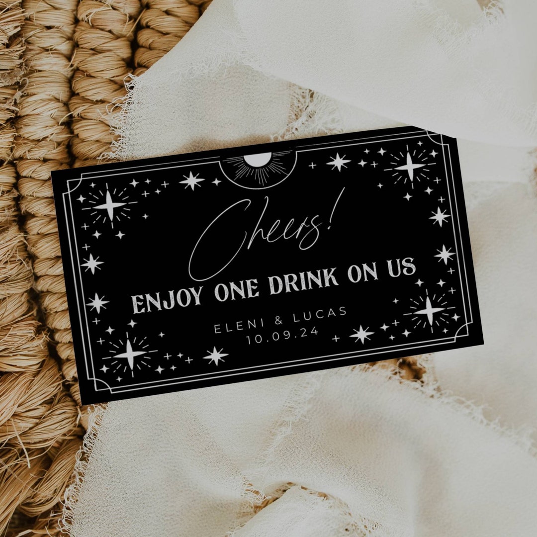 Tarot Card Wedding Drink Token Template, Printable Gothic Halloween ...